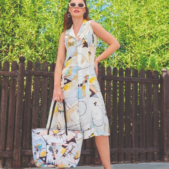 Dolcezza | Dresses | Nwt Dolcezza Simply Art Linen Shirt Dress Untitled 9 23662 | Poshmark